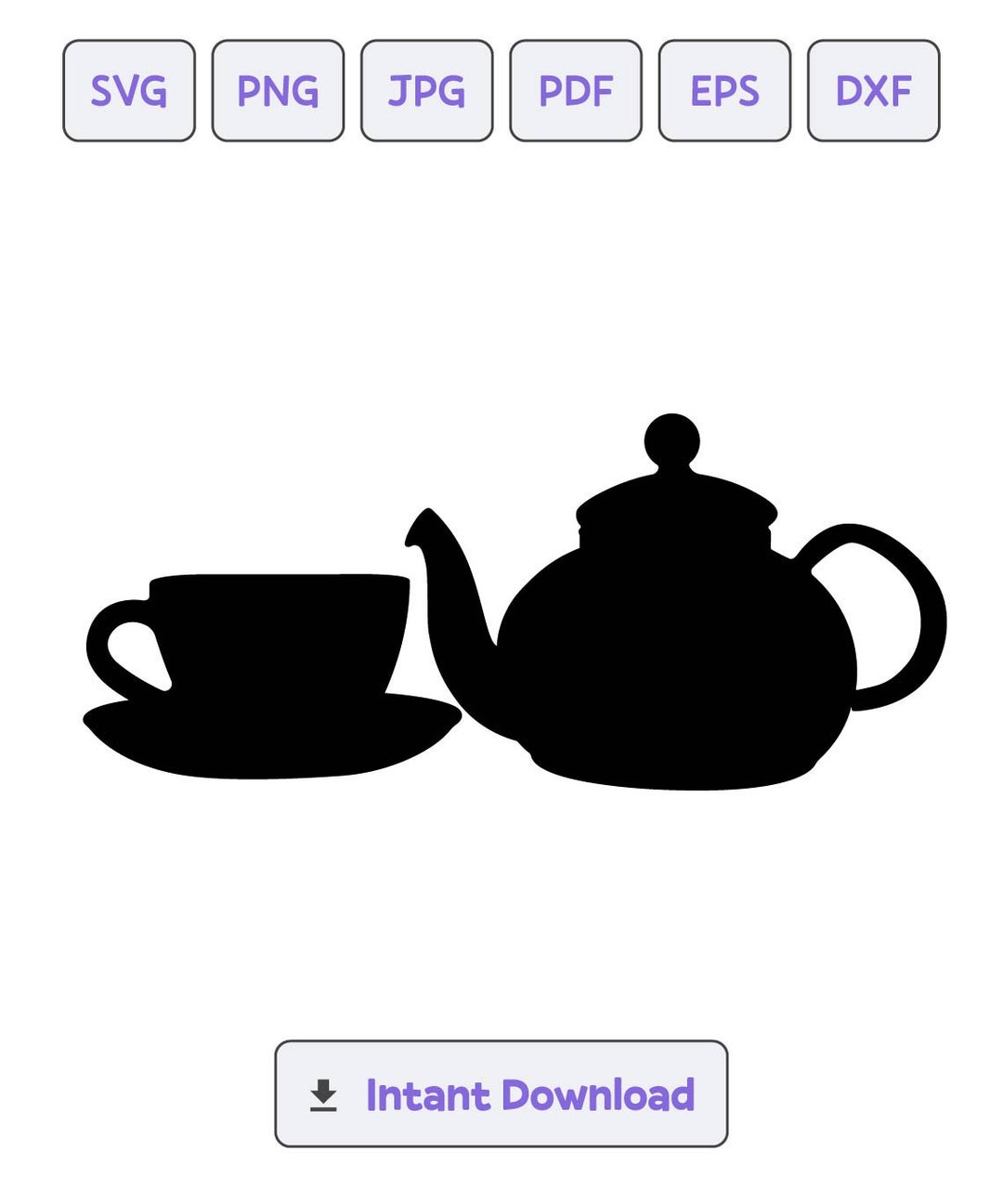 Tea Pot and Cup SVG, SVG File, Clipart, Tea Pot and Cup Files for ...
