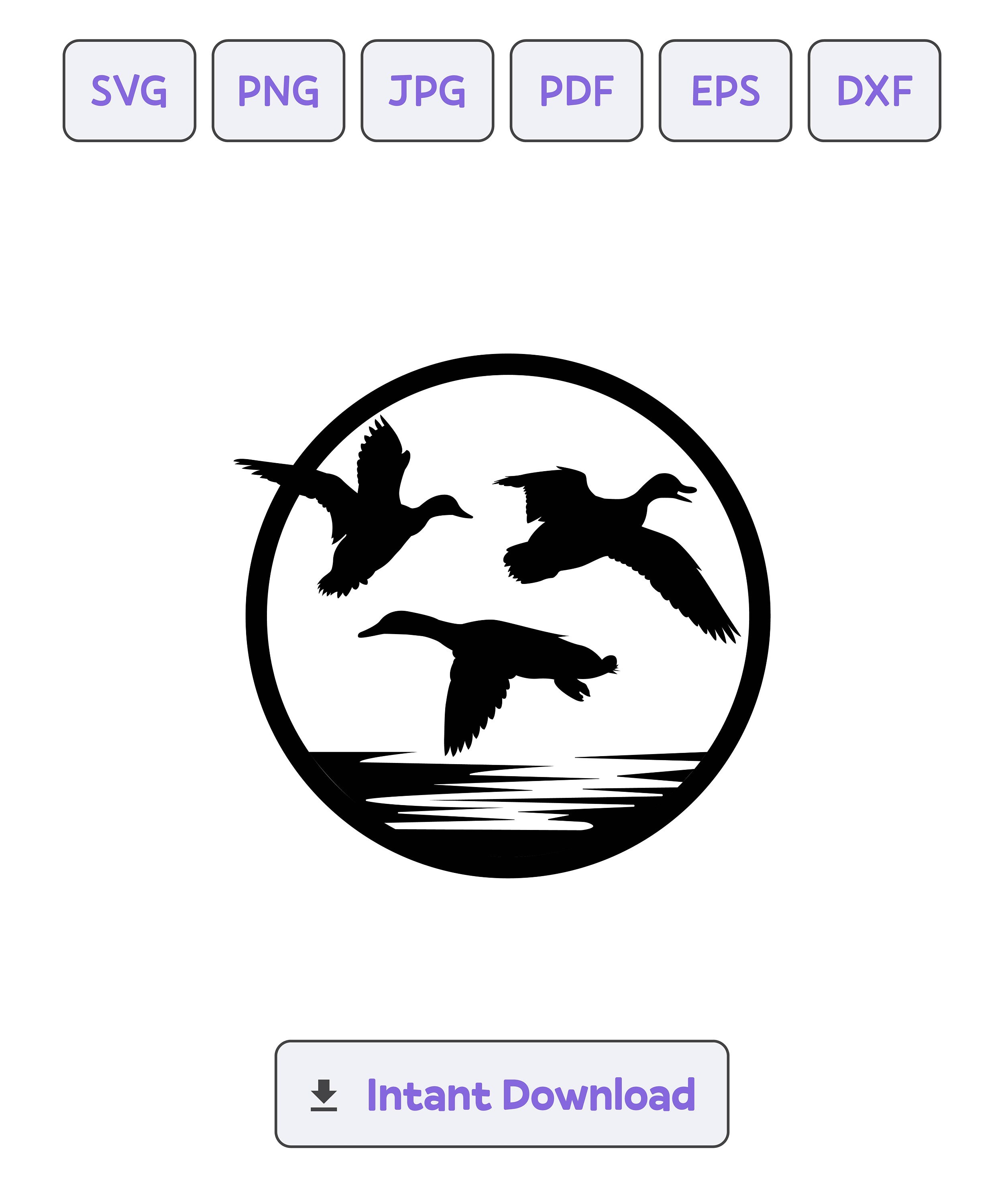 Fliegende Ente Silhouette SVG, svg, fliegende Ente dxf, eps, FlyingDuck ...