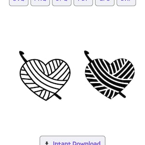 Crochet Heart Silhouette SVG Svg Dxf Crochet Heart Eps - Etsy