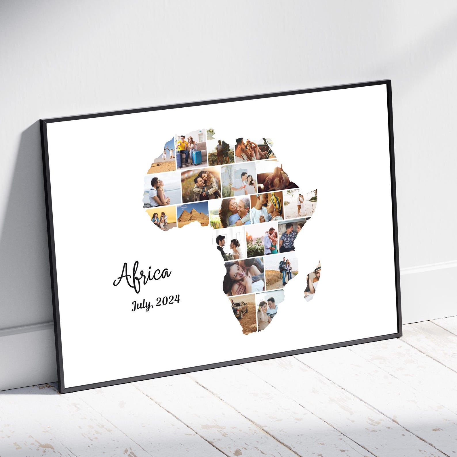 Africa Map Photo Collage Template: Personalized Travel Keepsake ...