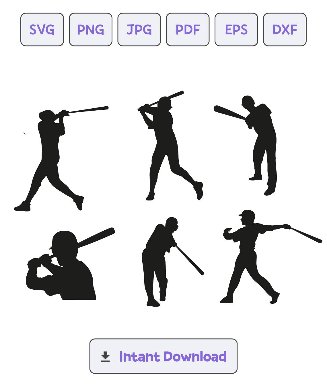 Baseball Player SVG Bundle ,baseball SVG ,baseball Clipart ,files for ...