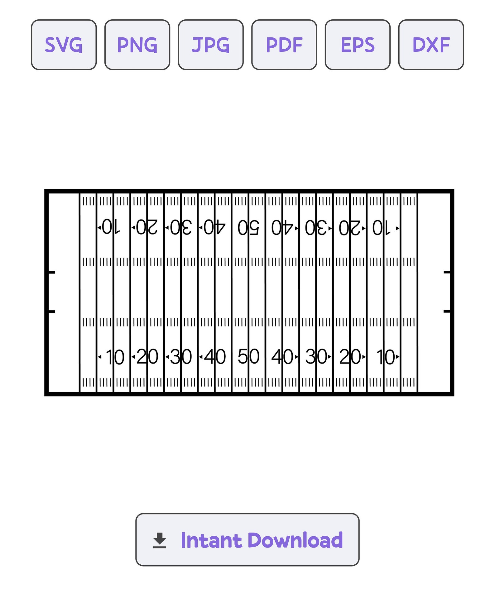 Football Field SVG Clipart: Cricut Silhouette Vector (digital Download ...
