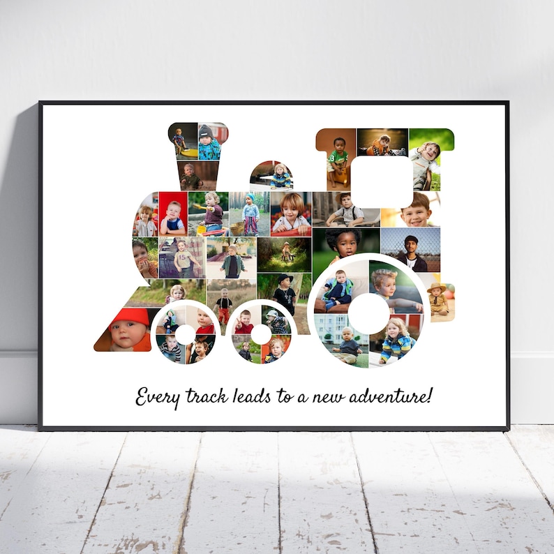 Personalized Toy Train Photo Collage Template - Canva (digital Download ...