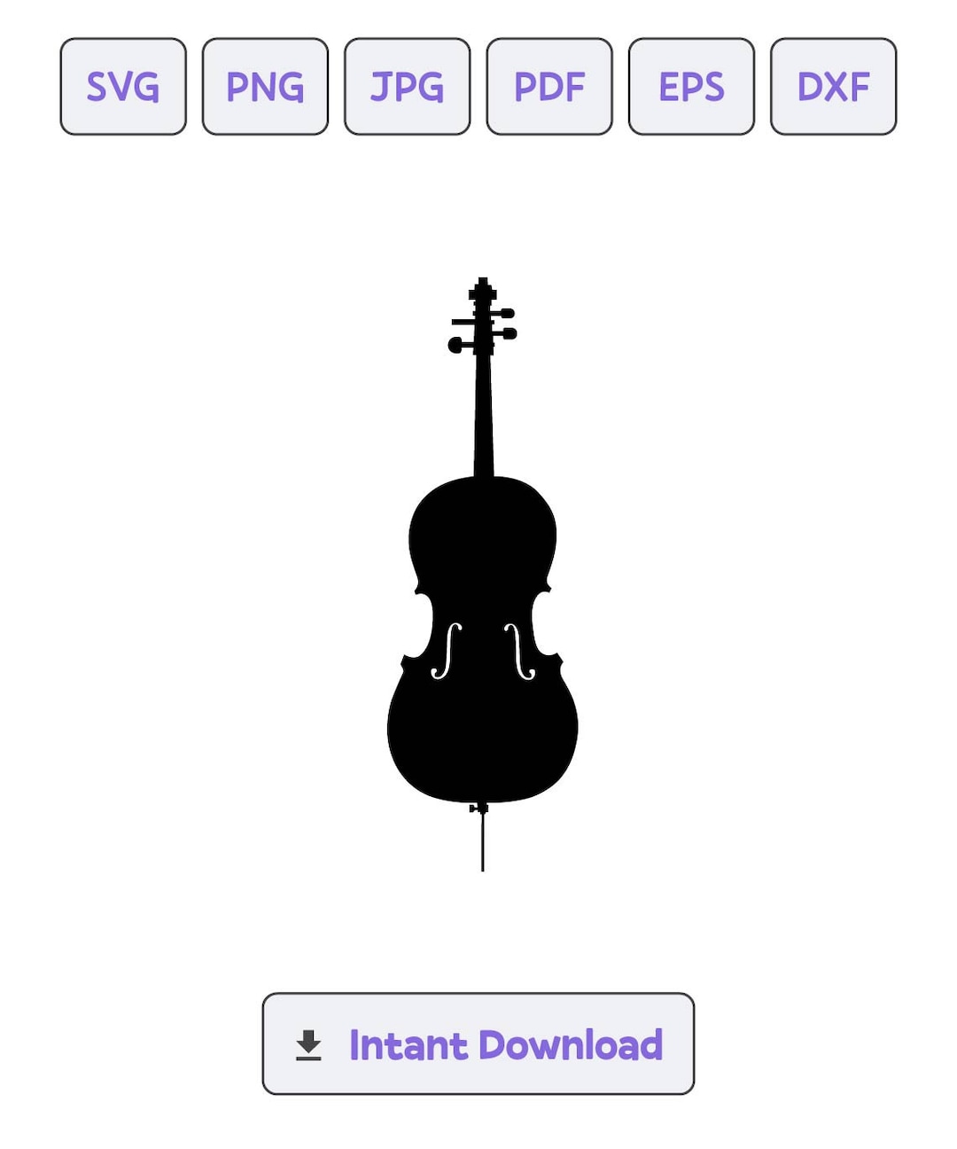 Cello Silhouette SVG, Svg, Dxf, Cello Eps, Cricut, Cello Clipart ...