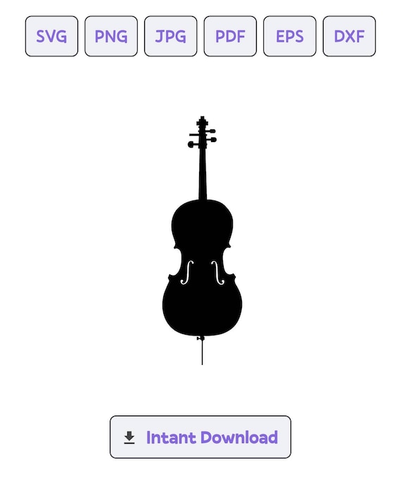 Cello Silhouette SVG Svg Dxf Cello Eps Cricut Cello | Etsy