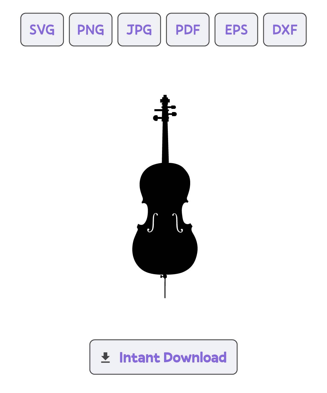 Cello Silhouette SVG, Svg, Dxf, Cello Eps, Cricut, Cello Clipart ...