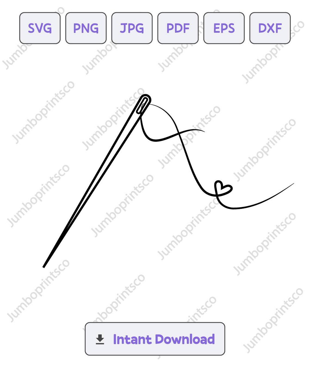 Sewing Needle Silhouette SVG, Svg, Dxf, Needle Eps, Cricut, Clipart ...