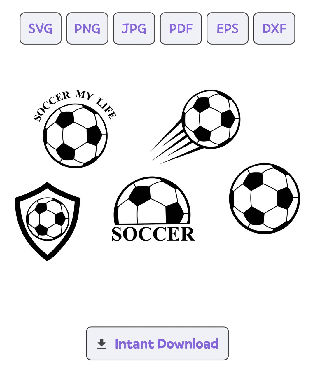 Soccer Silhouette SVG Bundle: Clipart Cut Files (digital Download) - Etsy