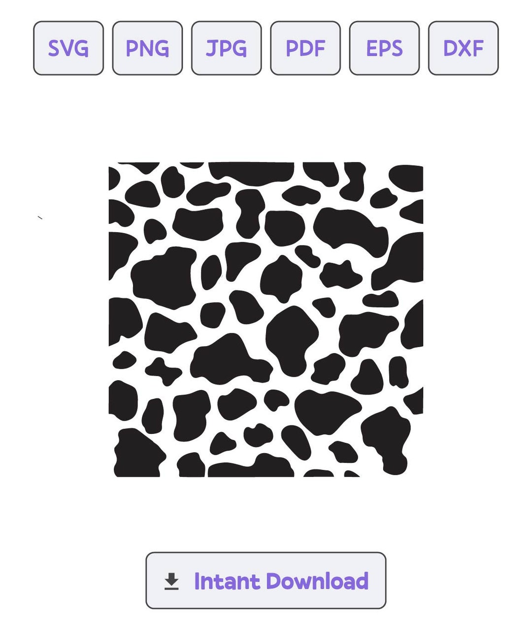 Cow Prints Silhouette SVG, Cow Svg, Cow Dxf, Eps, Cow Cricut, Cow ...