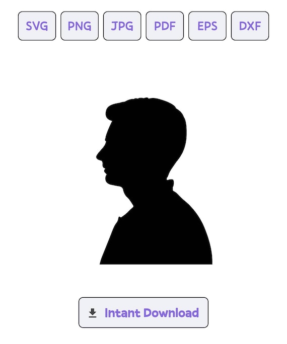 Men Side Profile Silhouette SVG Svg Dxf Men Side Profile - Etsy UK