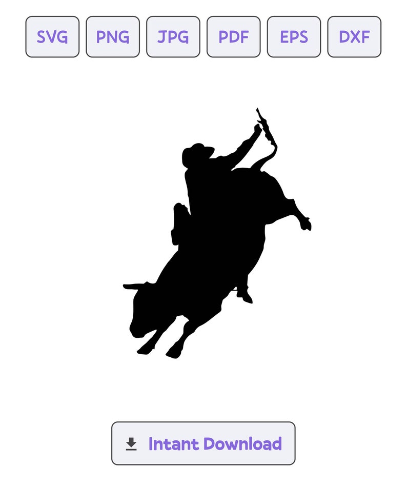 Bull Riding SVG, Svg, Bull Riding Dxf, Eps, Bull Riding Cricut, Bull ...