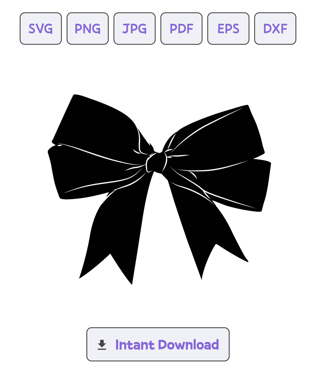Bow Silhouette Vector Cut File (svg, Png, Jpg, Pdf, Eps, Dxf) (instant ...