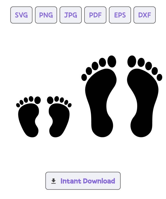 Footprints Silhouette SVG Svg Dxf Eps Cricut Baby | Etsy