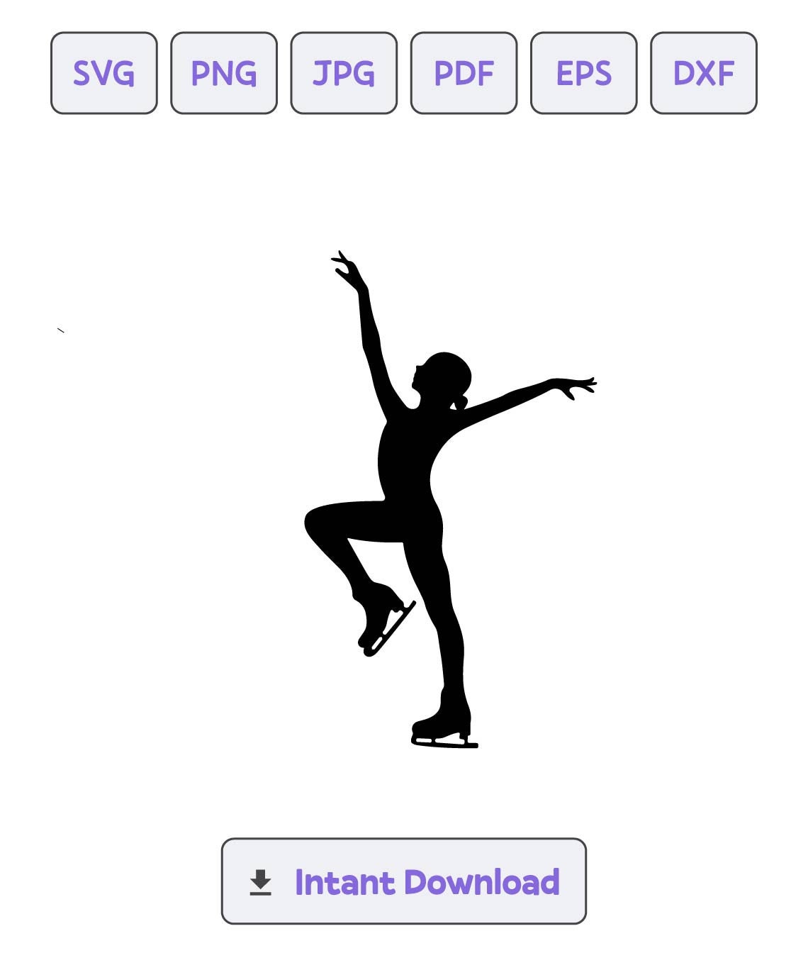 Figure Skater Silhouette SVG, Svg , Figure Skater Dxf, Eps, Cricut ...