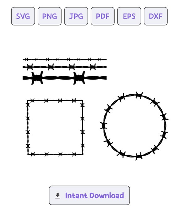 Barbed Wire Frames Silhouette SVG Svg Dxf Wire Frames Eps - Etsy