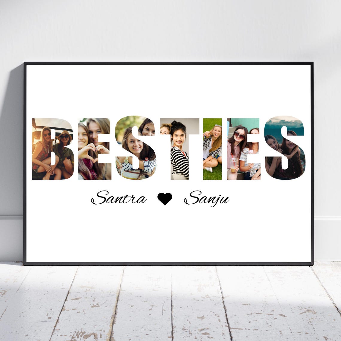 Personalized Besties Photo Collage – Custom Canva Template (digital ...