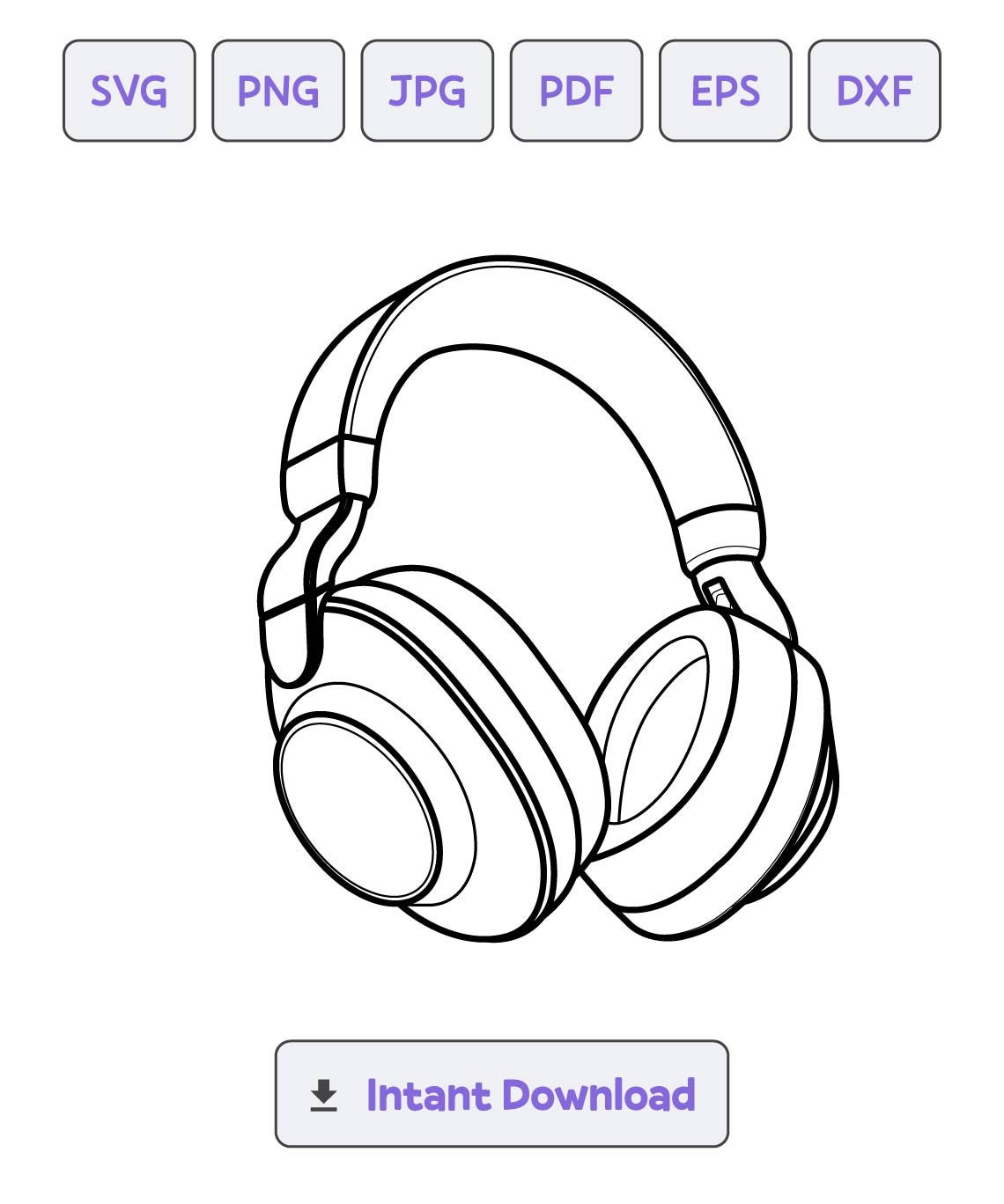 Headphones SVG , Headphones Clipart, Files for Cricut, Headphones Cut ...