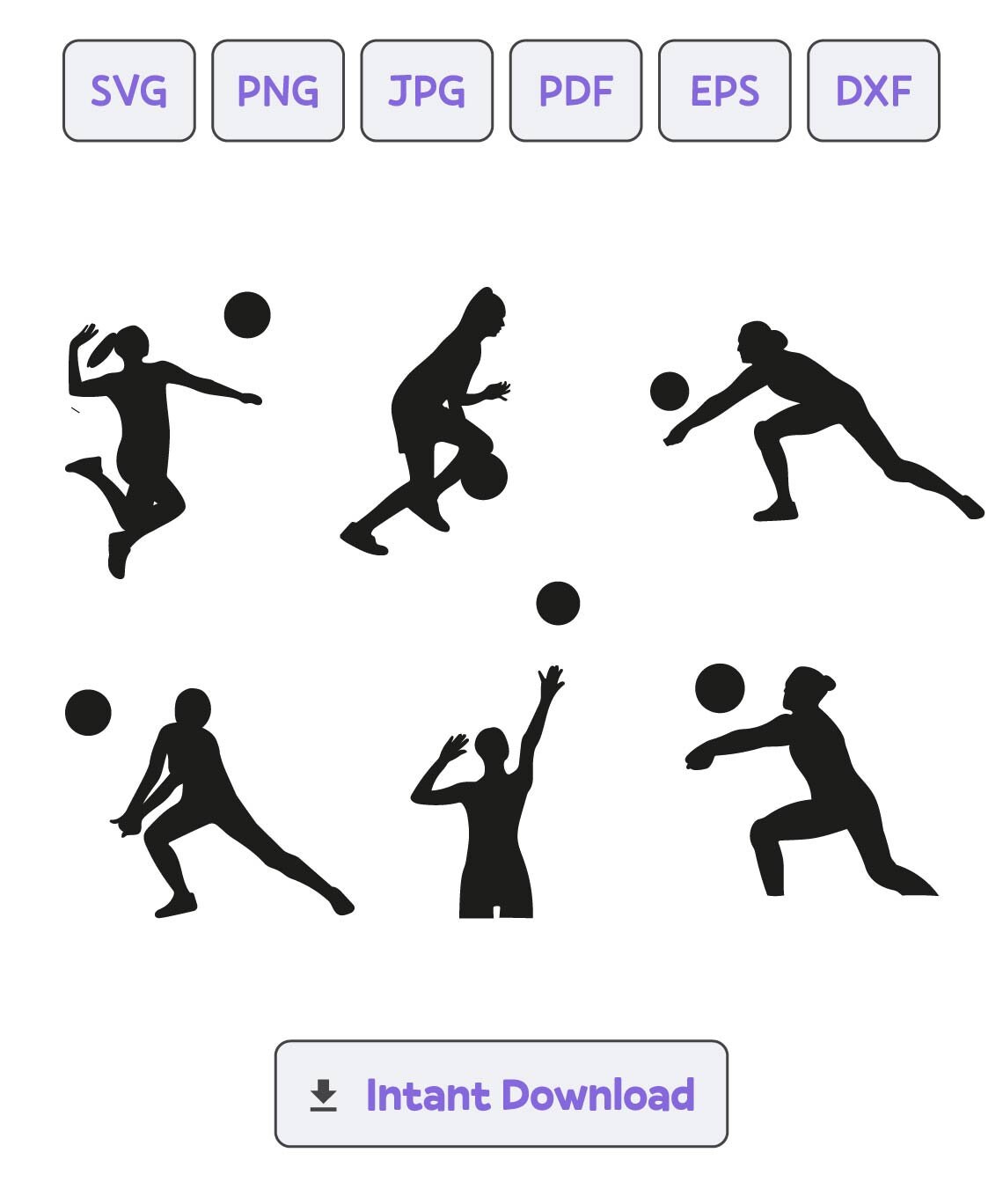Volleyball Player SVG Files Bundle,volleyball Cut Files,volleyball ...