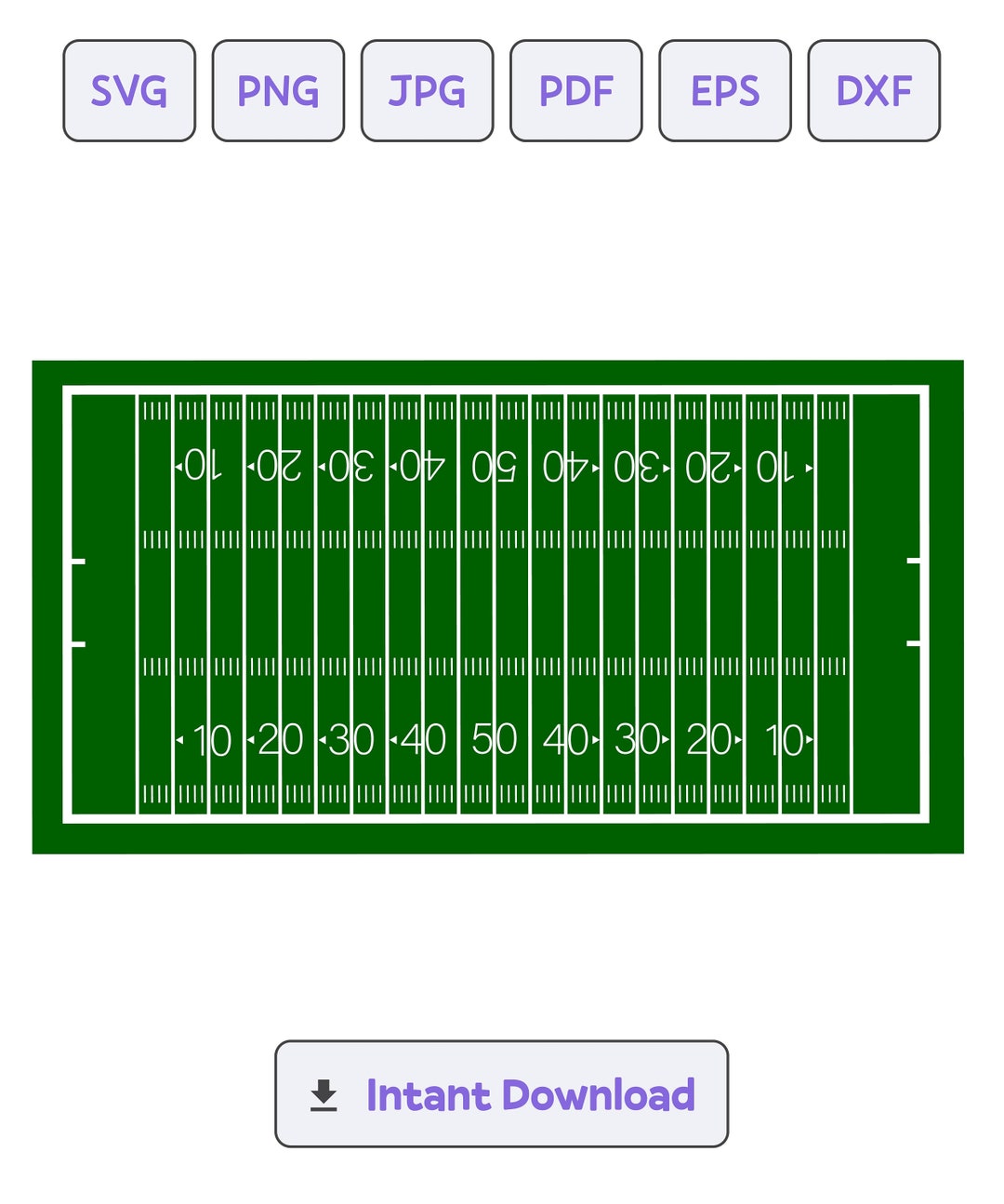 Football Field SVG: Clipart Silhouette Vector (digital Download) - Etsy