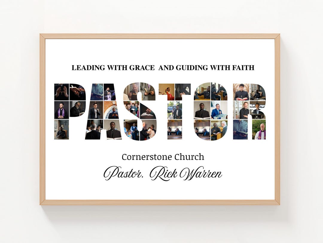 Pastor Photo Collage: Personalized Church Gift (digital Download) - Etsy