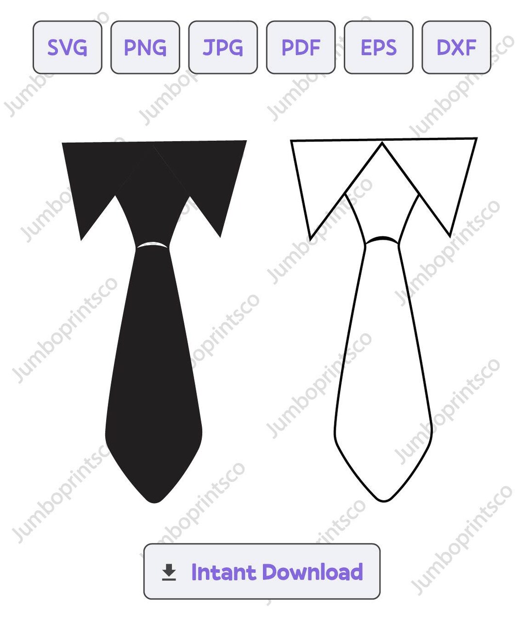 Necktie Silhouette Cut File: SVG, DXF, EPS (instant Download) - Etsy
