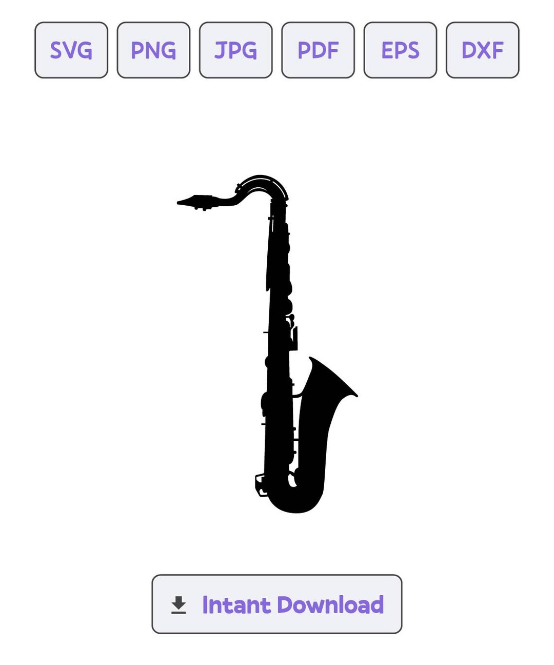 Saxophone SVG, PNG, Eps - Saxophone Silhouette | Digital Download ...