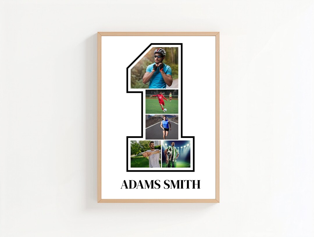 Sports Number 1 Photo Collage Template: Custom Canva Design (instant ...