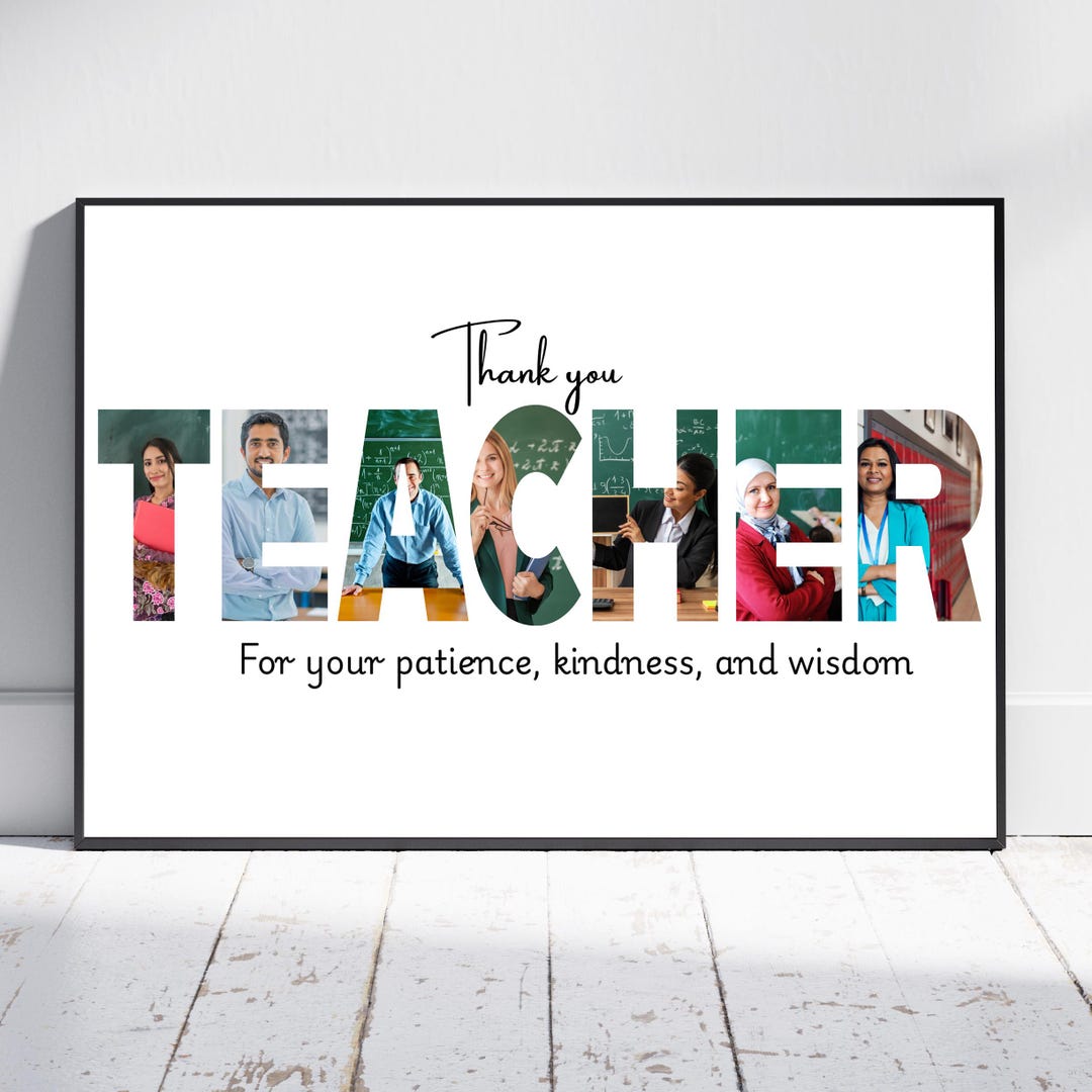 Personalized TEACHER Photo Collage - Custom Gift - Unique Memorial ...