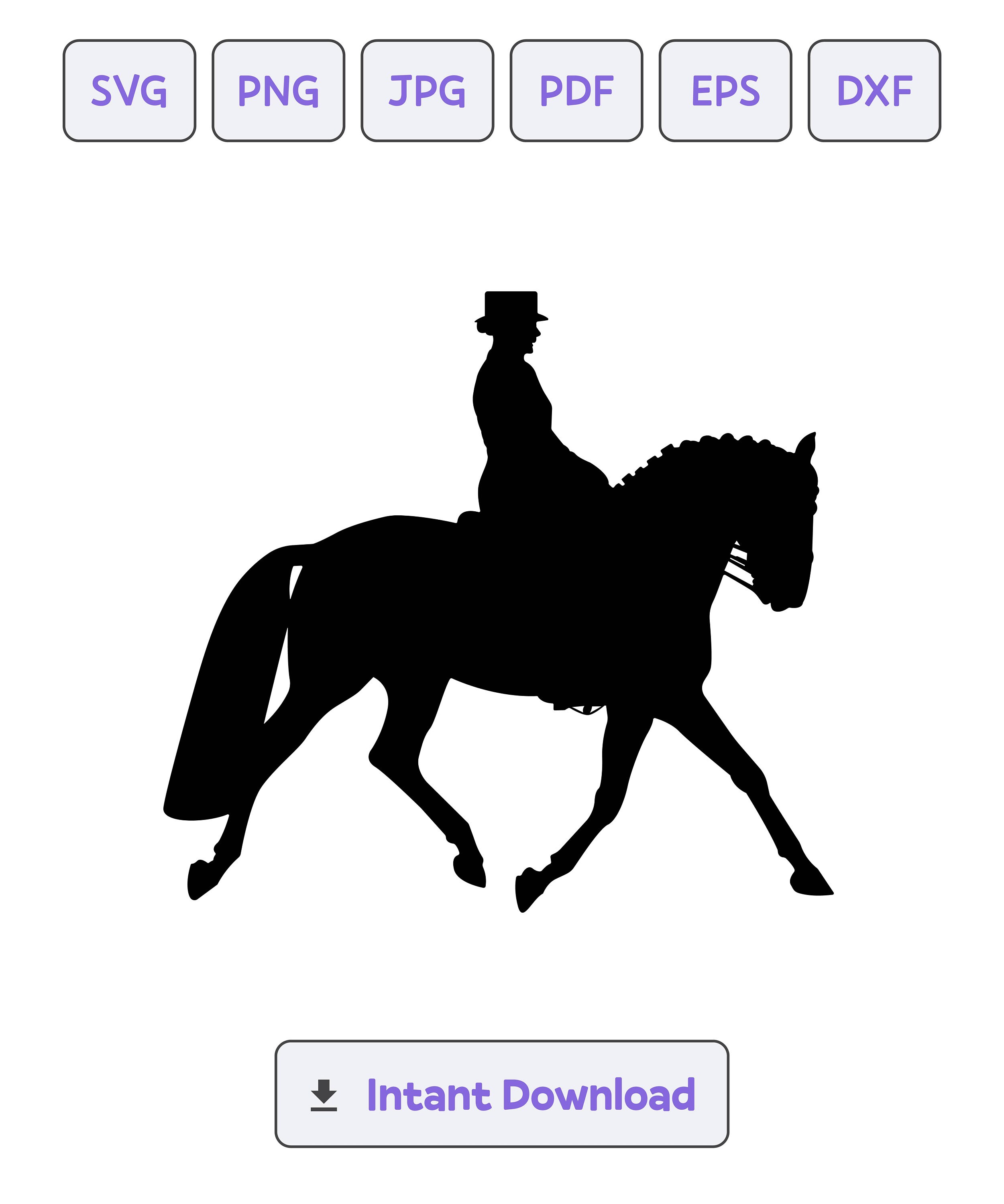 Equestrian Horse Silhouette SVG, Svg, Dxf, Eps, Equestrian Horse Cricut ...