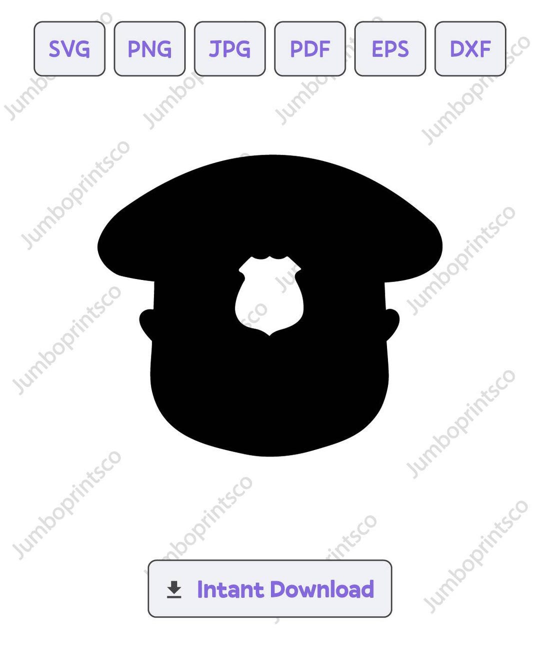 Police Hat Silhouette SVG, Svg, Dxf, Police Hat Eps, Hat Cricut ...