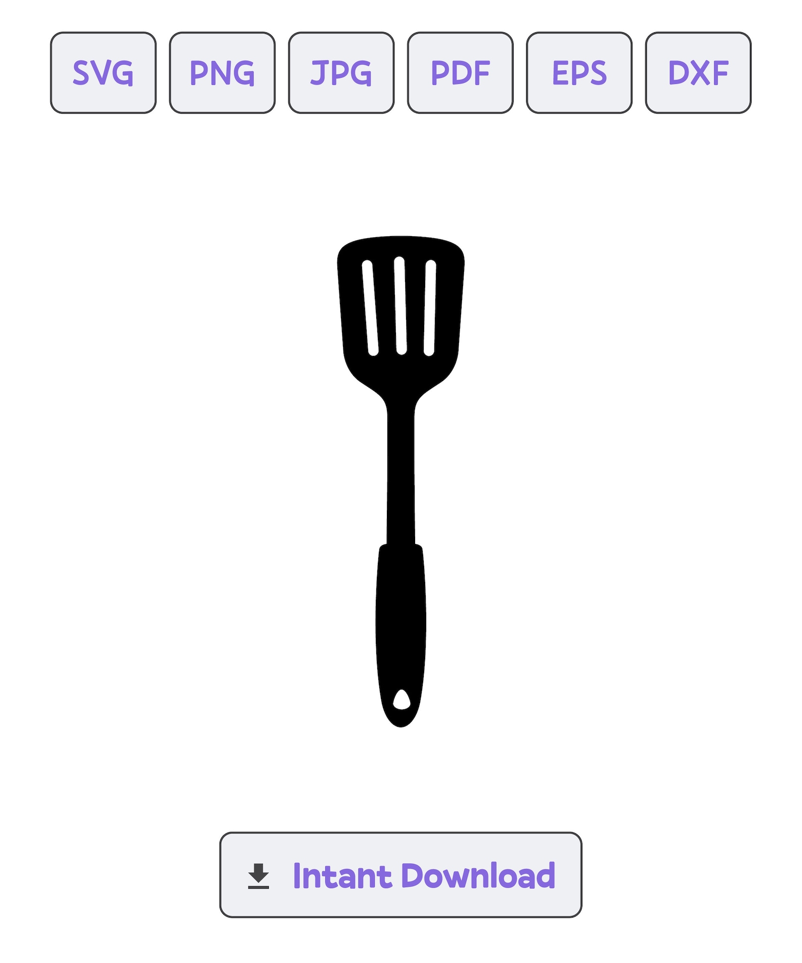 Spatula SVG Clipart: Cricut & Silhouette Cut Files (digital Download ...