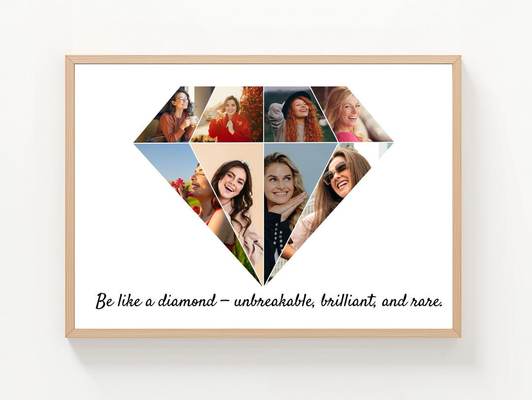 Diamond Photo Collage Template: Personalized Keepsake (digital Download ...