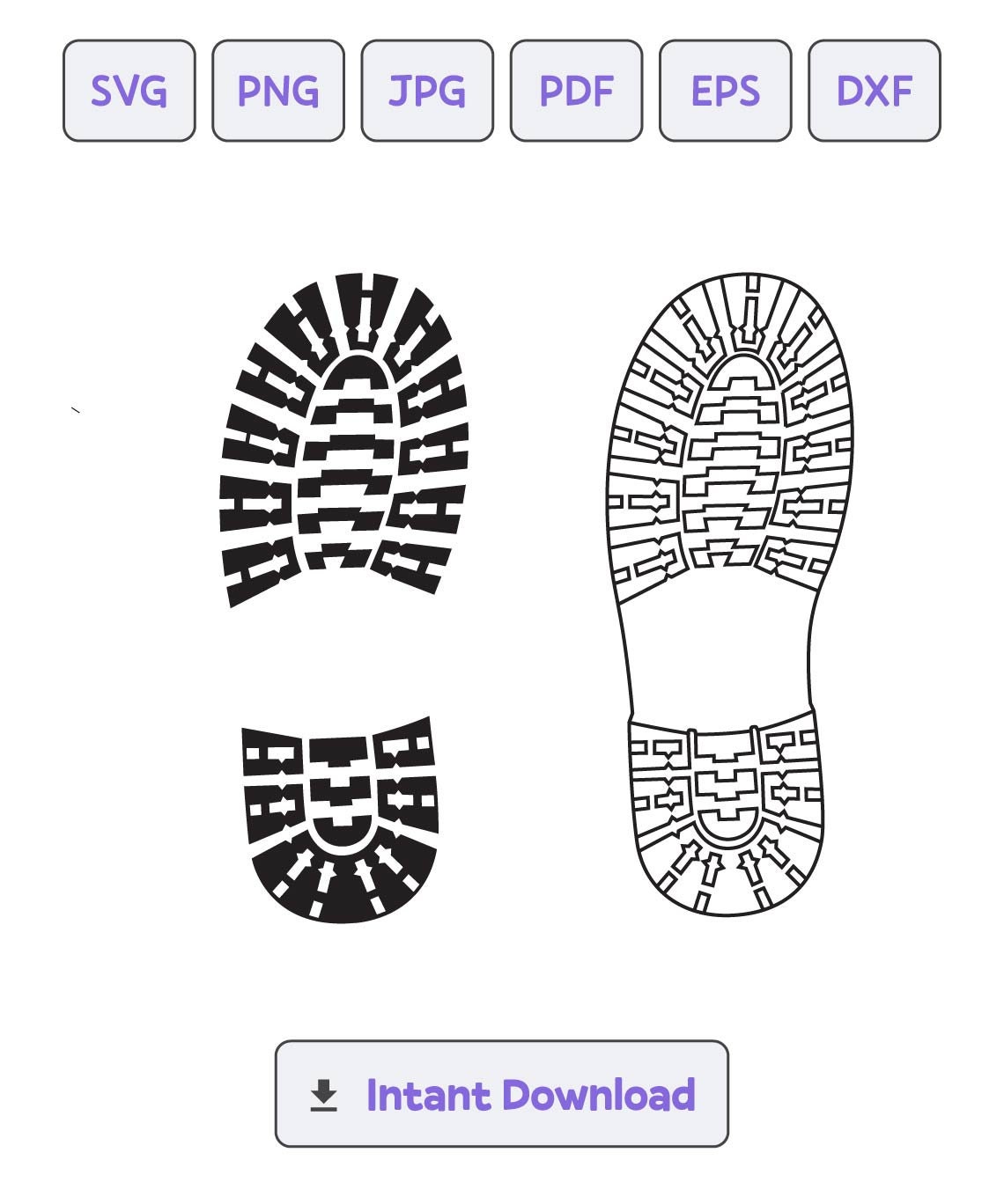 Hiking Boots Prints SVG, SVG File, Boots Clipart, Files for Cricut ...