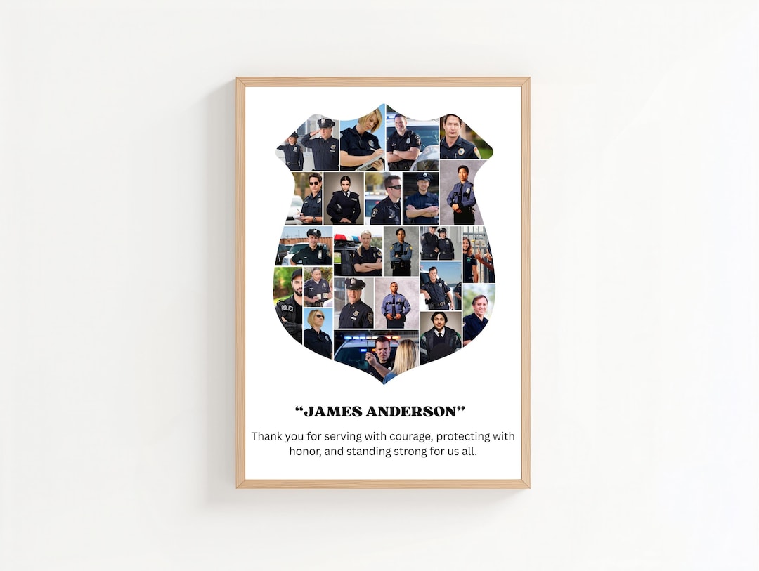 Personalized Police Badge Photo Collage Template: Canva Design (digital ...