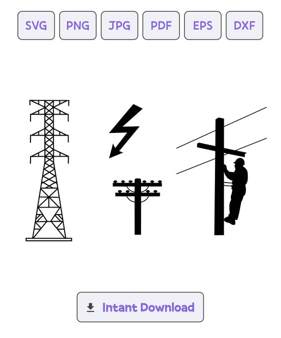 Electric Line Silhoutte Electric Line SVG Electric Line | Etsy