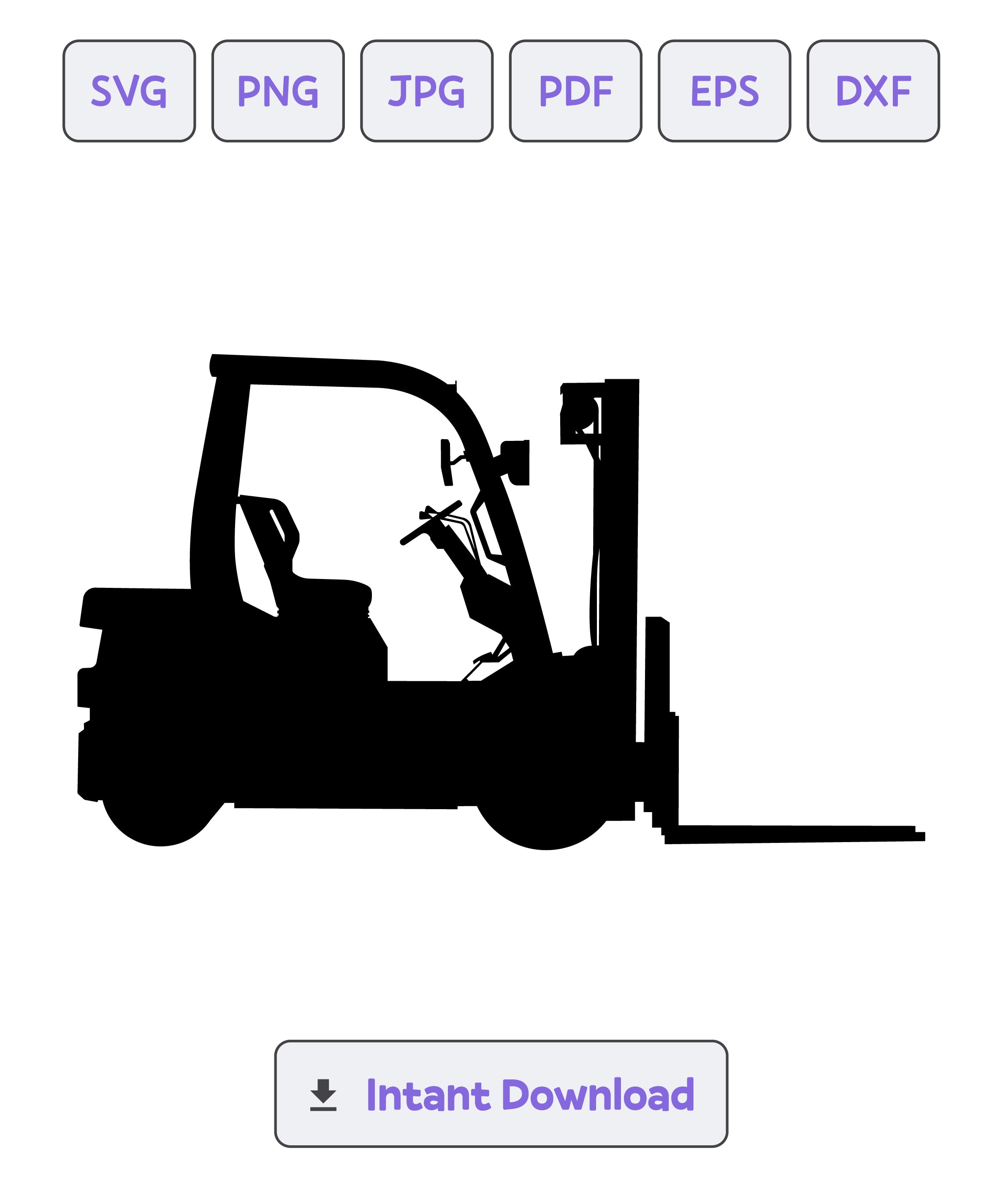 Fork Lift Silhoutte, Fork Lift SVG File, Fork Lift Clipart, Fork Lift ...