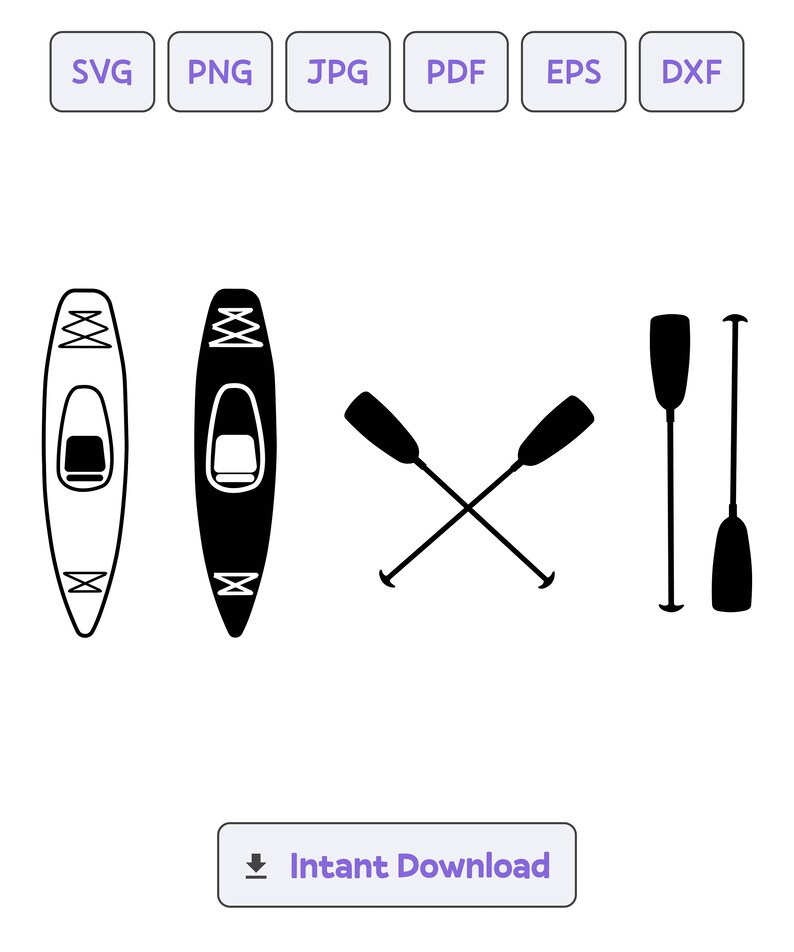 Kayak Silhouette SVG, Svg, Kayak Dxf, Kayak Eps, Kayak Cricut, Kayak ...