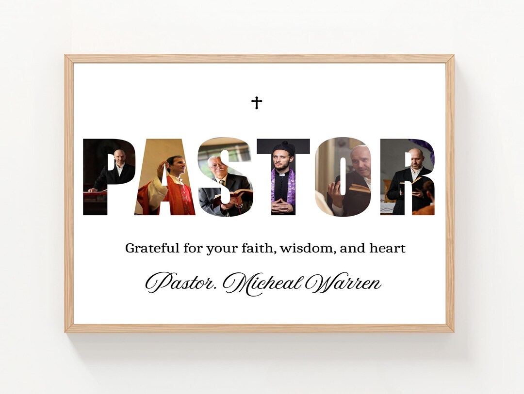 Personalized Pastor Photo Collage: Church Gift, Christian Keepsake ...