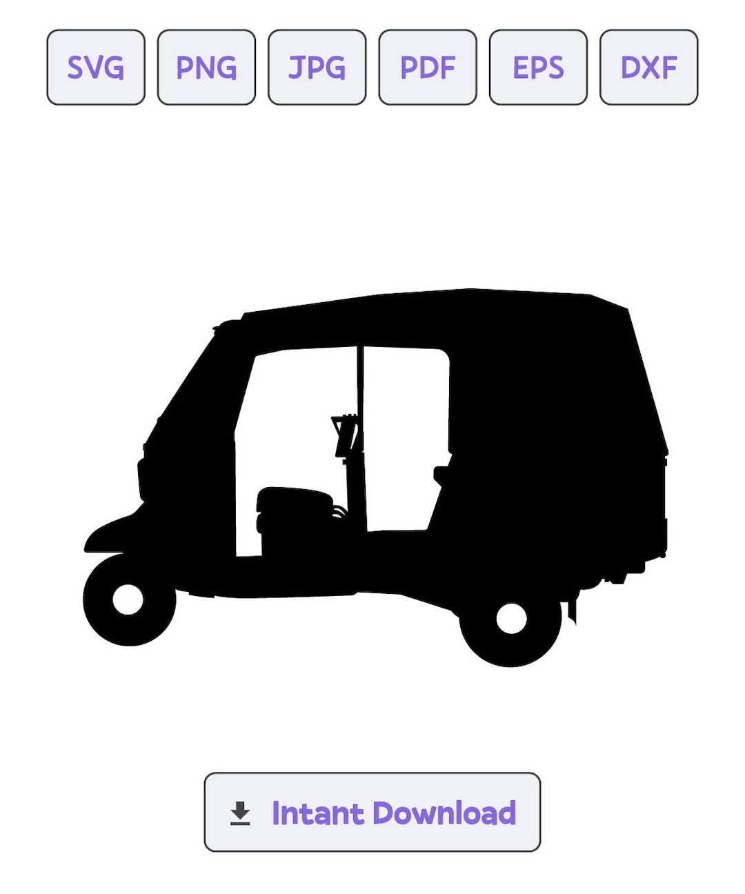 Auto Rickshaw Silhouette SVG, Auto Rickshaw Svg, Dxf, Eps, Cricut, Auto ...
