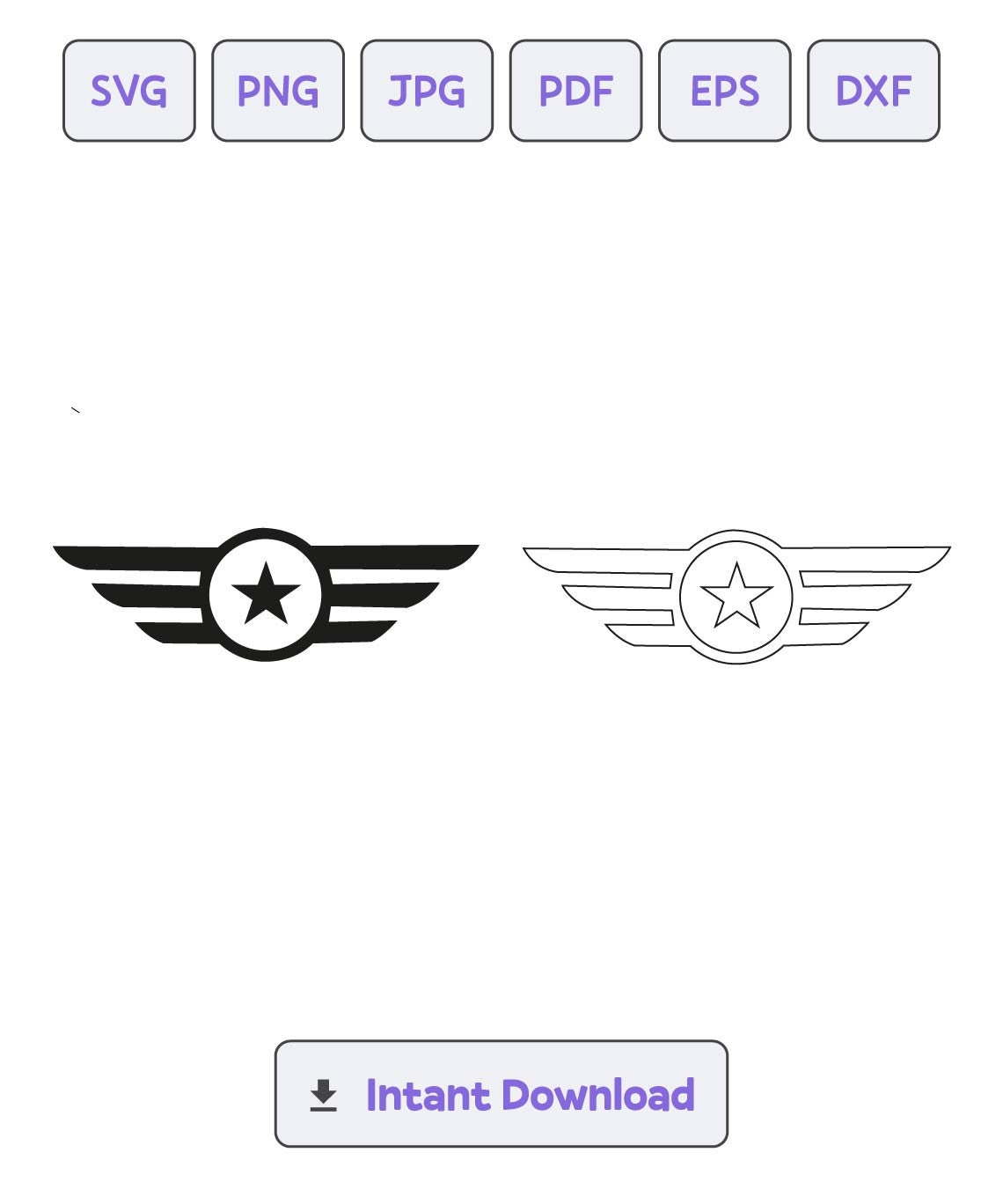 Military Badge Silhouette SVG, Svg, Military Badge Dxf, Eps, Cricut ...