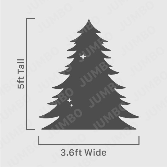 4 Ft Christmas Tree Printable Template for Home Decor, Print Trace and ...