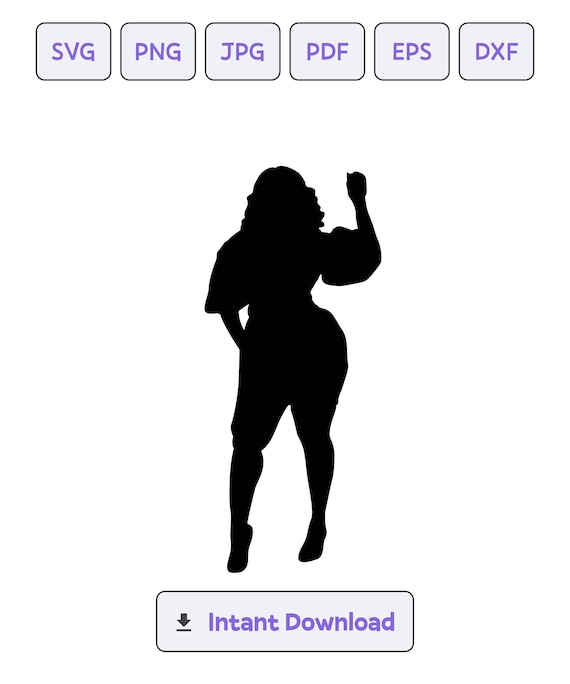 Curvy African Woman Silhouette SVG Svg Dxf Eps Film | Etsy
