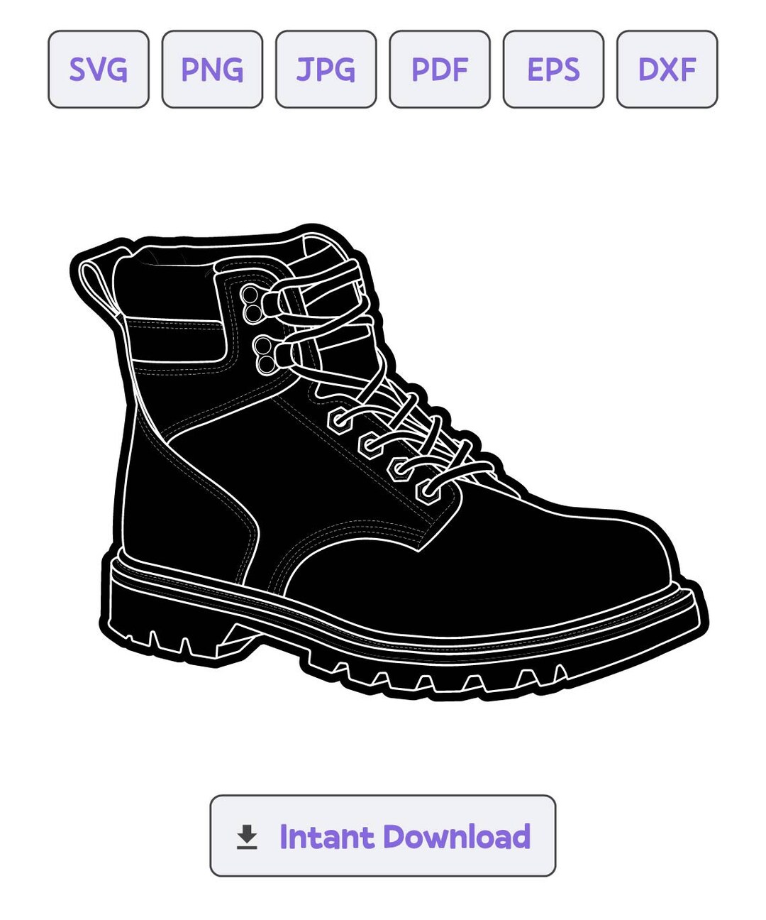 Boots Fill SVG, SVG File, Boots Clipart, Files for Cricut, Shoe Cut ...