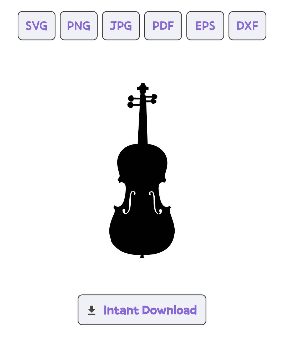 Violin SVG, PNG, Eps - Violin Silhouette | Digital Download | Violin ...