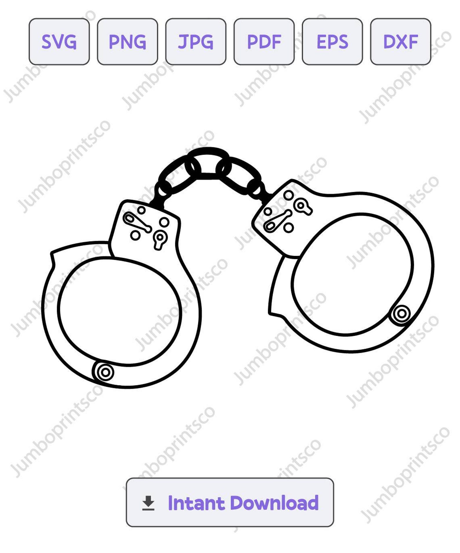 Handcuff Silhouette Cut File: SVG, DXF, EPS (instant Download) - Etsy