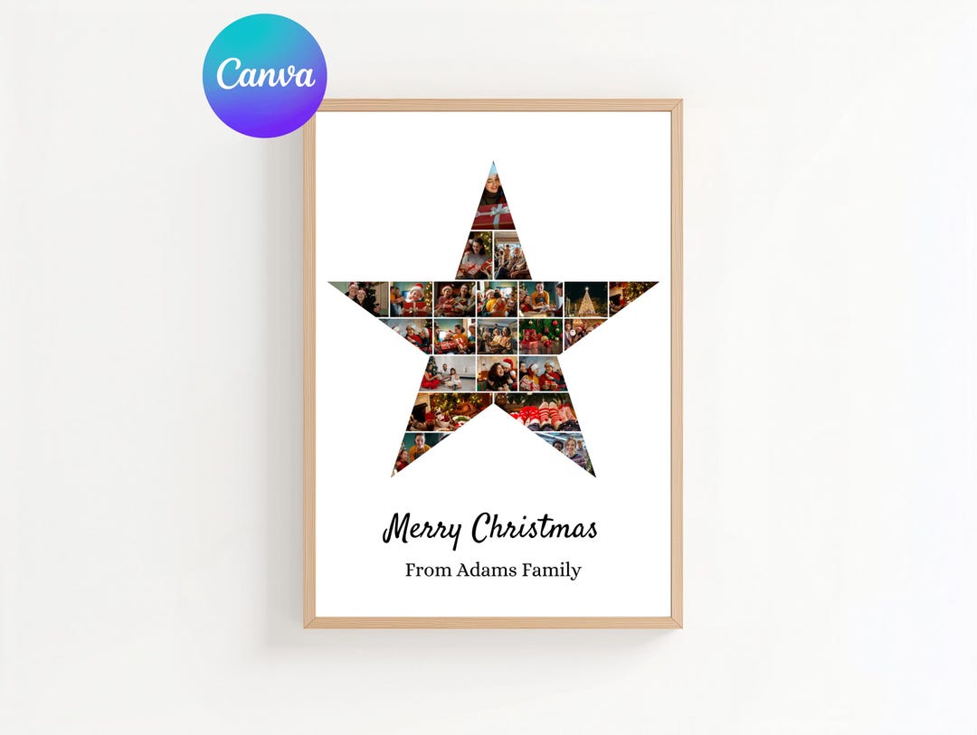 Star Photo Collage Template: Custom Anniversary Gift (digital Download ...