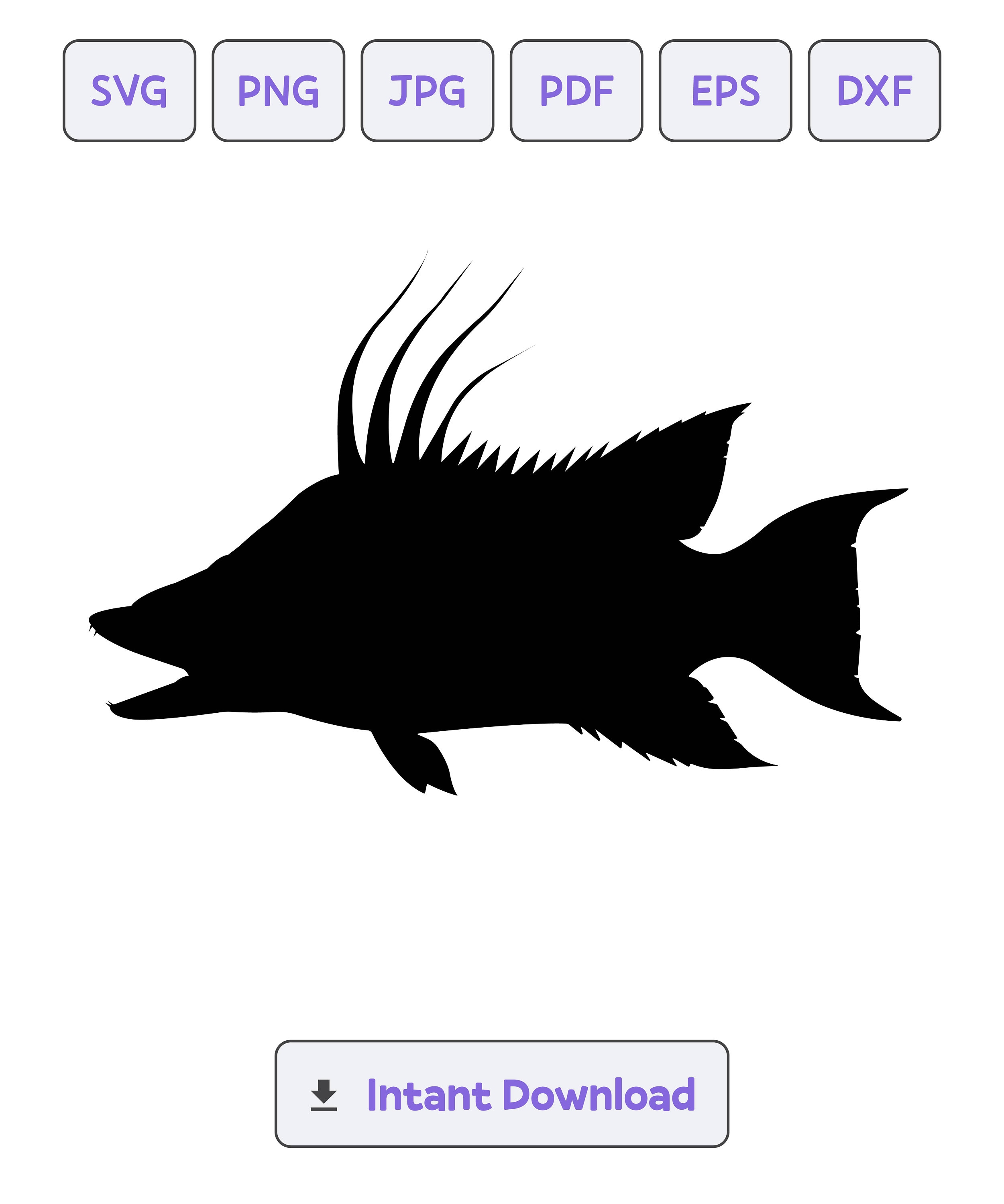 Hog Fish Silhouette SVG, Svg, Dxf, Fish Eps, Hog Fish Cricut, Clipart ...