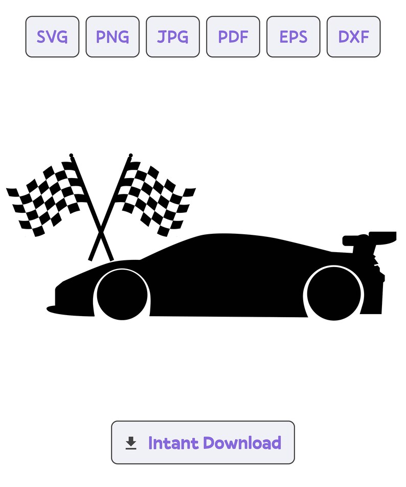 Race Car Silhouette SVG, Svg, Race Car Dxf, Eps, Race Car Cricut ...