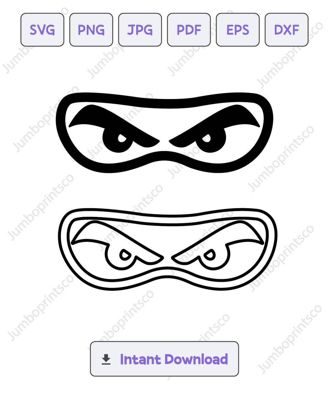 Ninja Eyes Silhouette SVG, Svg, Dxf, Eps, Ninja Eyes Clipart ...