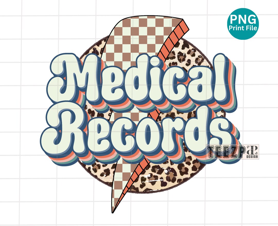 Medical Records Retro PNG, Record Coordinator Leopard Sublimation PNG ...